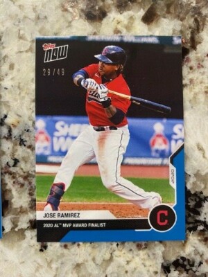 2020 TOPPS NOW BLUE PARALLEL FINALIST CARD 29/49 INDIANS JOSE RAMIREZ # ...