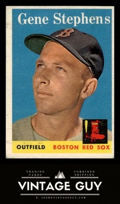 1958 Topps #227 Gene Stephens Vintage Boston Red Sox Baseball Card | eBay