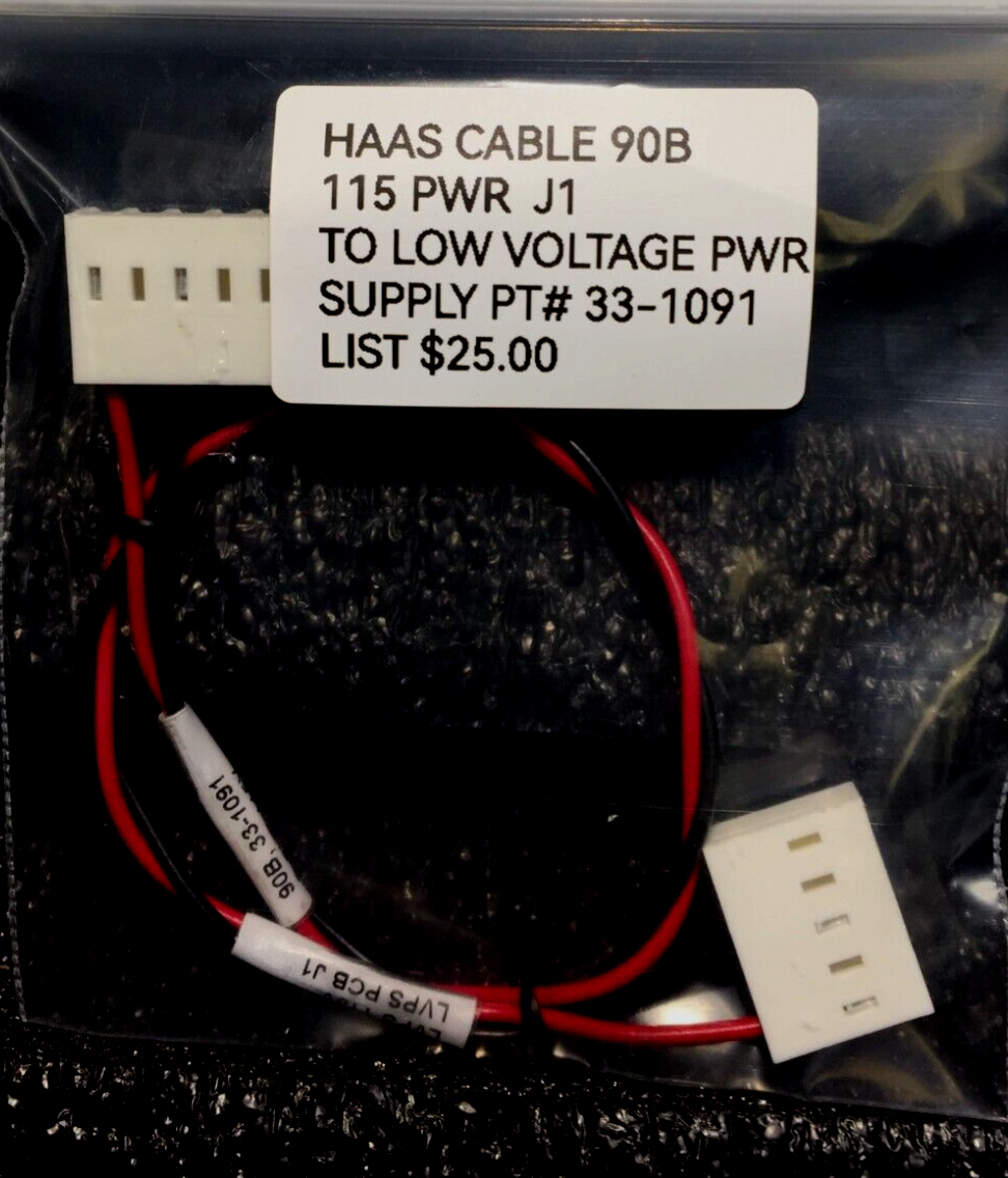 HAAS® CABLE 90B 115 VAC POWER J1 TO LOW VOLTAGE POWER SUPPLY PT# 33 ...