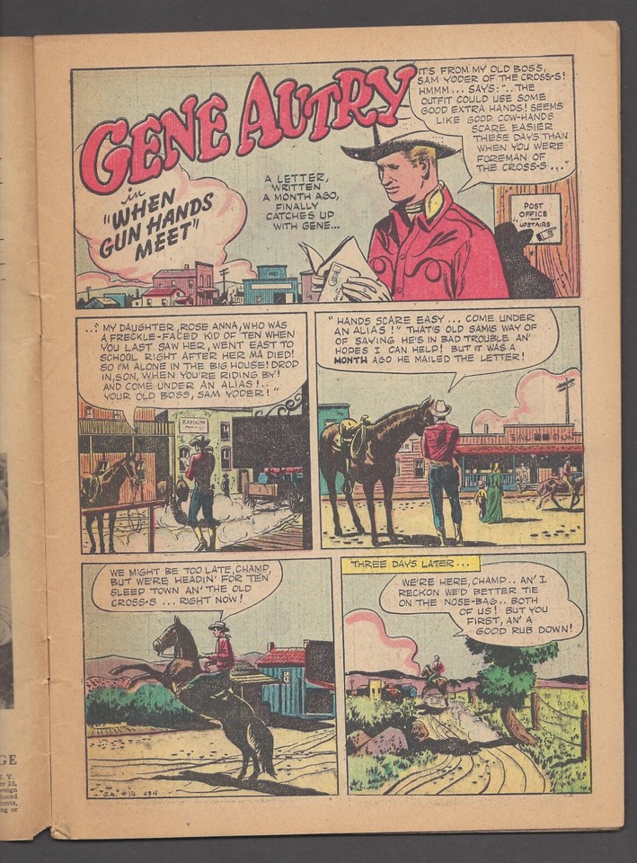 Autographed Dell comic Gene Autry no. 14 Golden Age April 1948 VG/FN ...