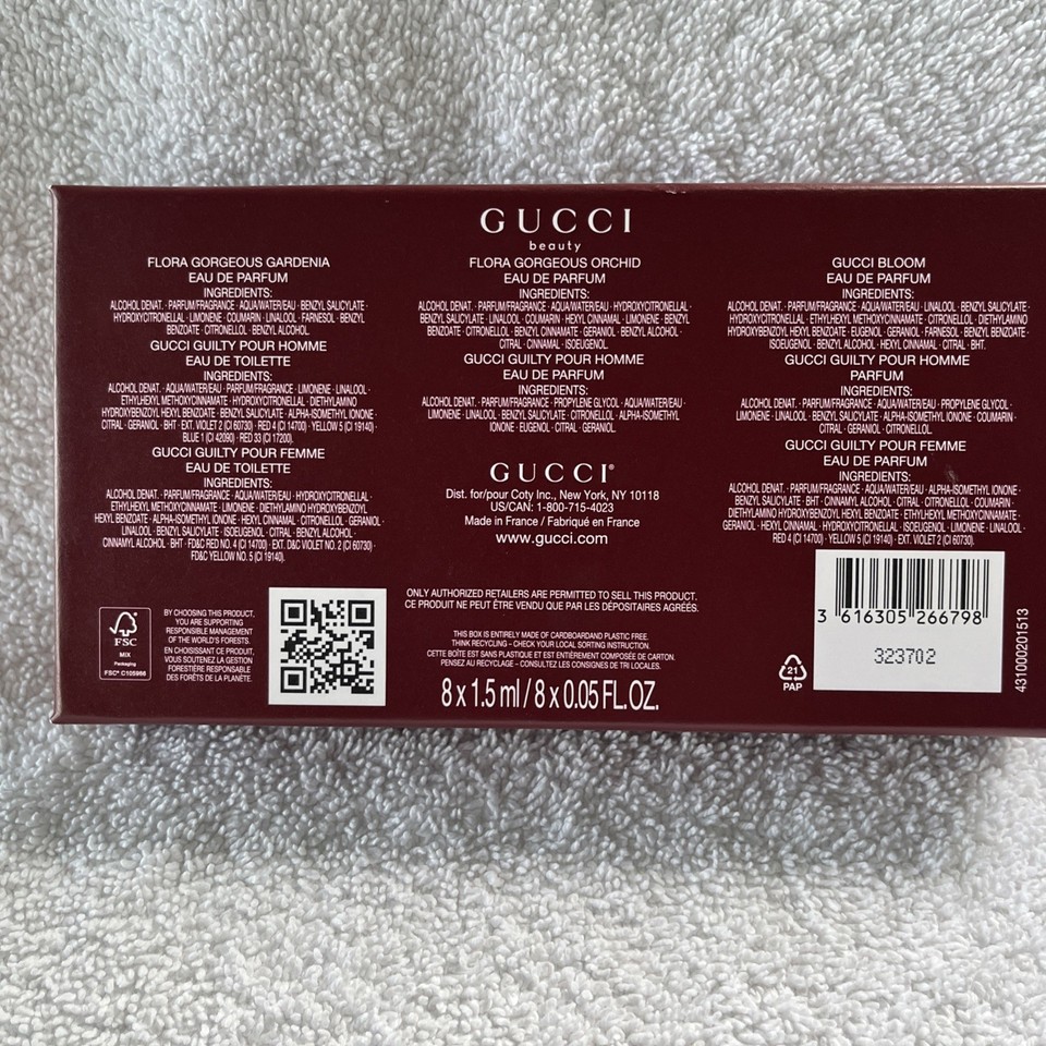 Gucci Perfume Women/Men Collection 8 Piece Sample set 0.05oz Each k2 | eBay
