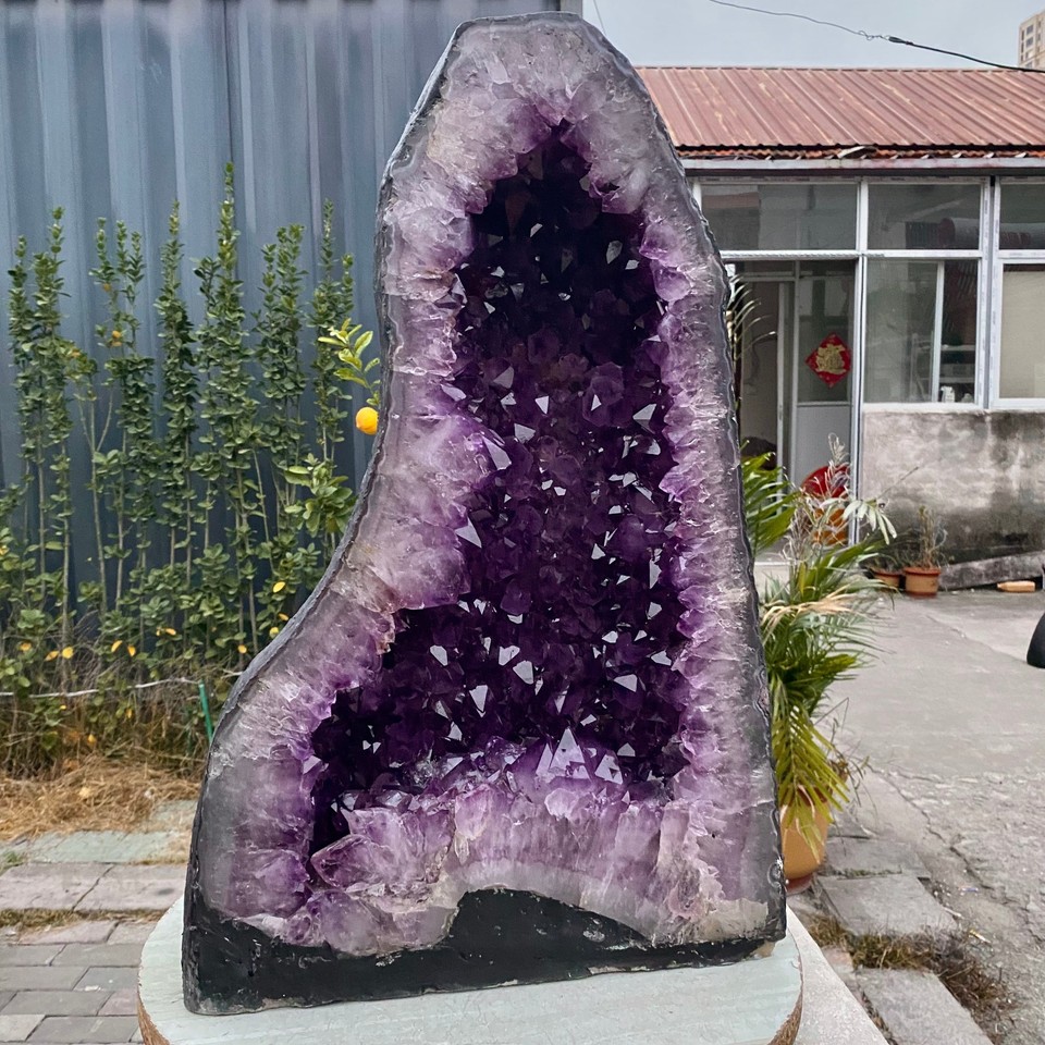 79.25LB Natural Amethyst Geode Quartz Crystal Cluster Cathedral Energy ...