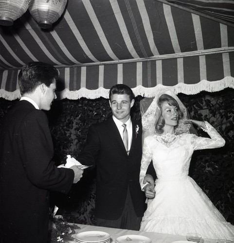 1961 DAVID NELSON & JUNE BLAIR Wedding Original 2-1/4" Photo Negative ...