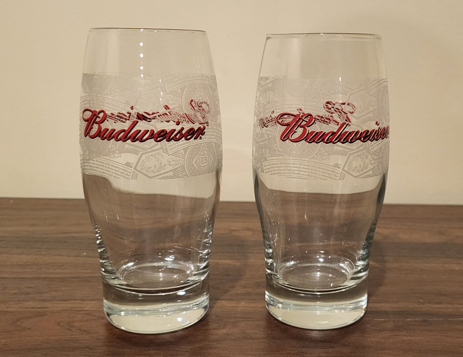 2 Rare Vintage Budweiser Beer Glasses | eBay