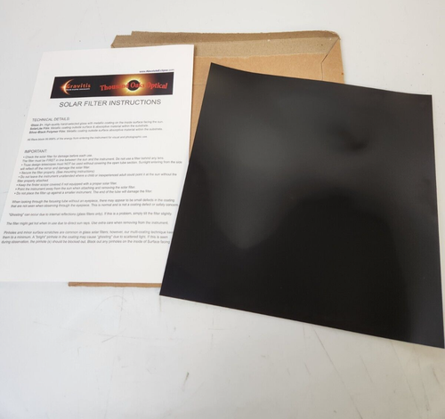 8"X8" Solar Filter Sheet for Telescopes, Binoculars and Cameras | eBay