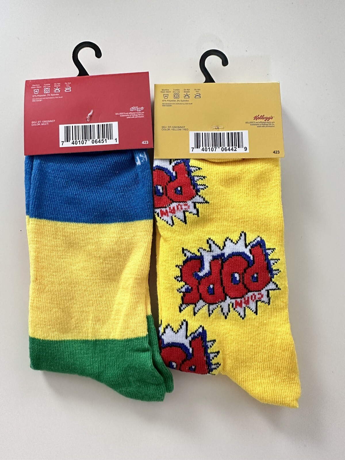 Corn Pops Front Loops Cereals Crew Socks Men’s Shoe Size 6-12 NWT 2 ...
