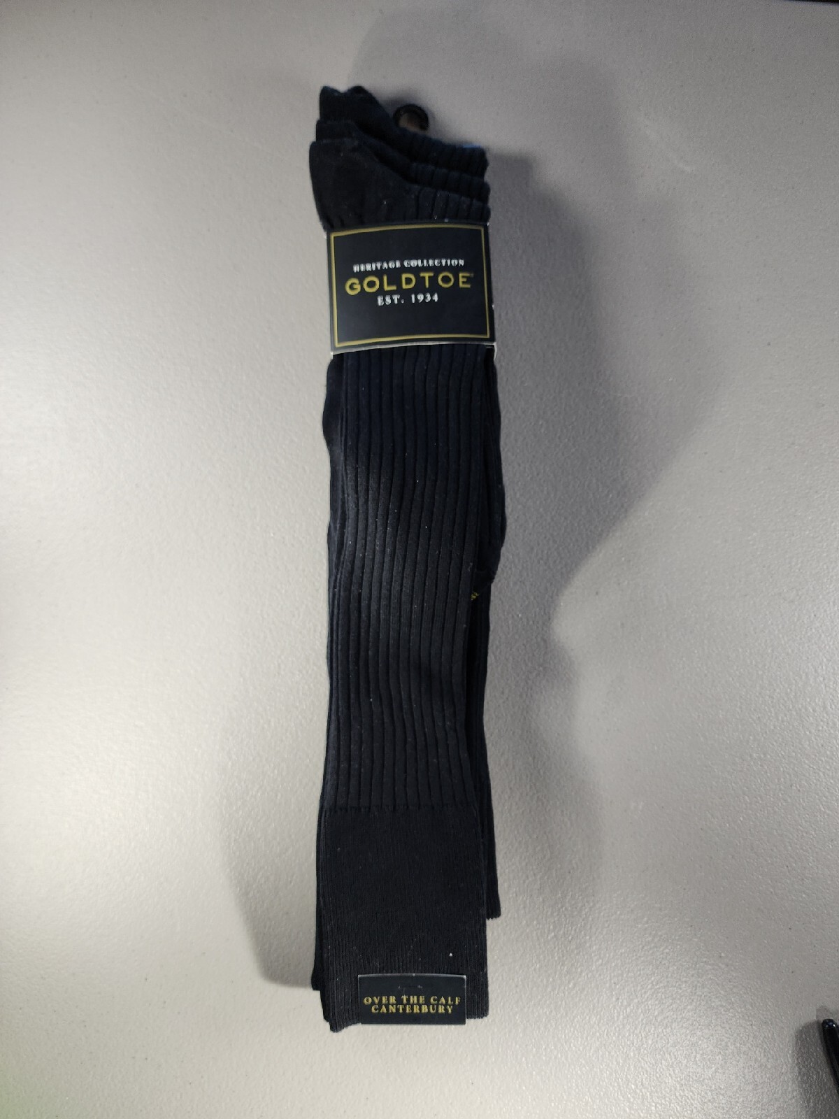 GOLD TOE Black CANTERBURY Ribbed Over The Calf Dress Socks 6" - 12-1/2 ...