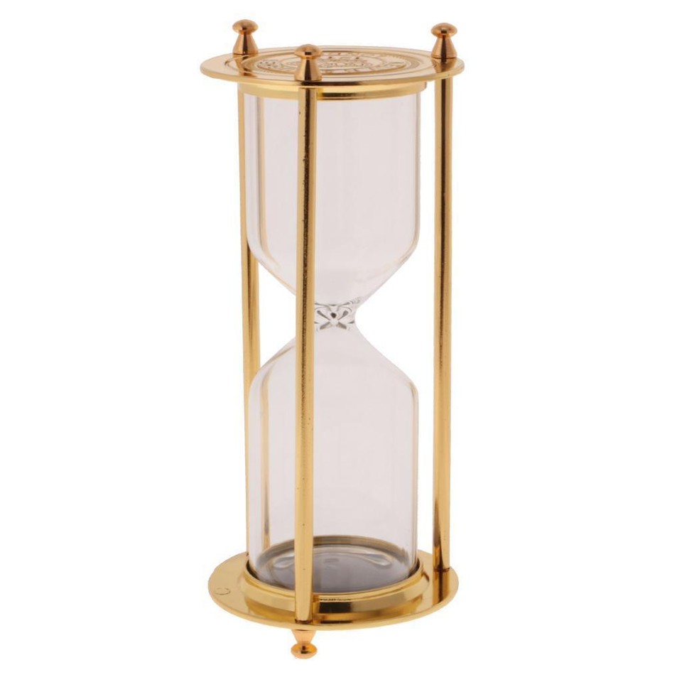 Metal Empty Sand Timer WITHOUT SAND Hourglass Home Office Decor Gold S ...