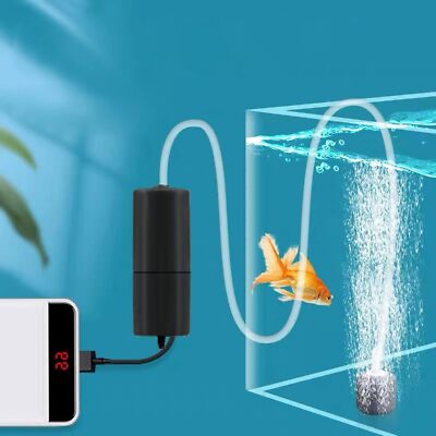 Mini USB Aquarium Air Pump Fish Tank Stone Waterproof Mute Oxygen Air ...