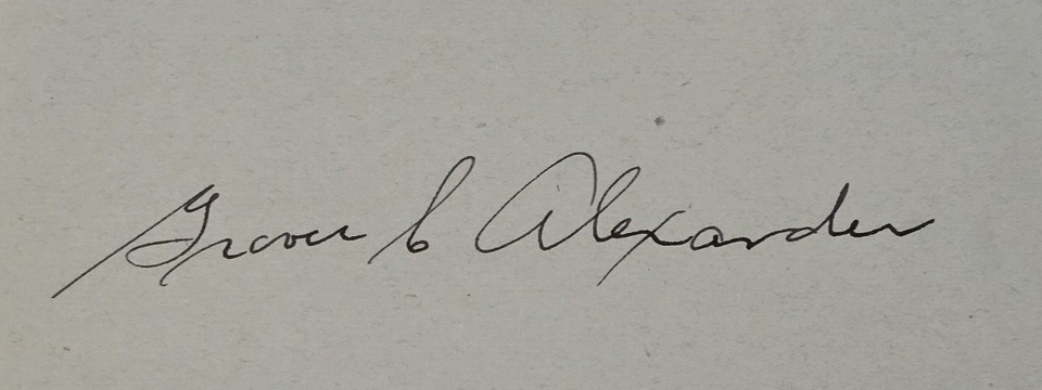 Rare GROVER CLEVELAND ALEXANDER Signed Album Page-HALL OF FAME ...