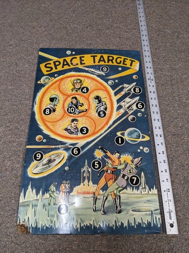 Rare Pre-War Space Target Tin Game Board 14"x27" | eBay