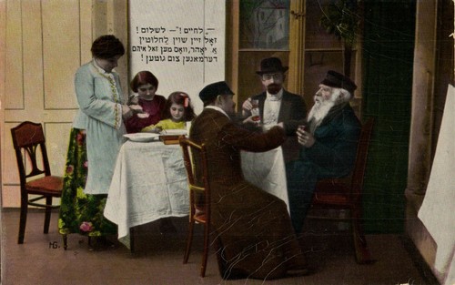 PC JUDAICA, ISRAELITES DINING AND DRINKING, Vintage Postcard (b36561 ...