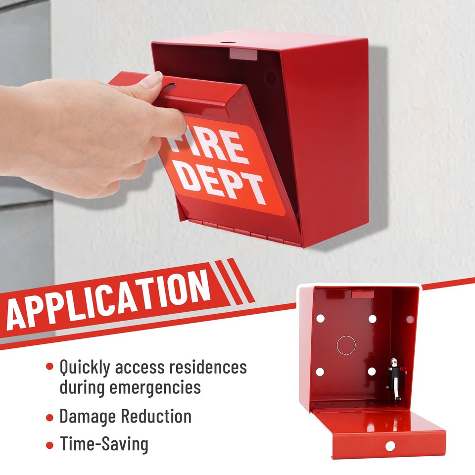 Upgraded Fire Department Box With Lock Hole Red Heavy Duty Steel ‎Wall ...