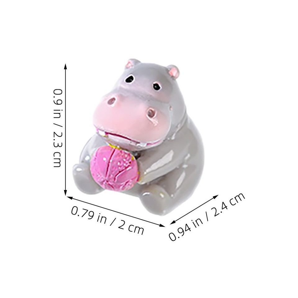 12 Pcs Mini Hippo Figurines Resin Animal Figures Cute Tiny Hippo ...