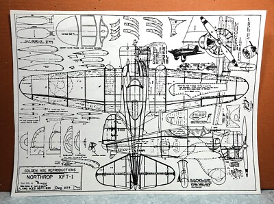 NORTHROP XFT-1 BALSA FREE FLIGHT MODEL AIRPLANE PLANS 12" WINGSPAN | eBay