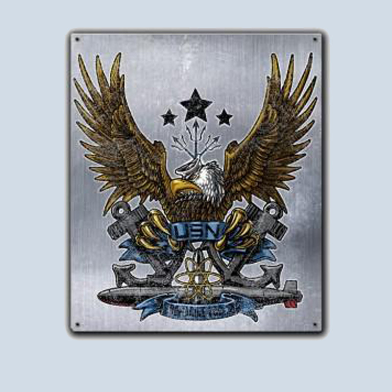 Eagle with Deterrent Patrol Insignia Steel Sign Boomer Deterrence ...
