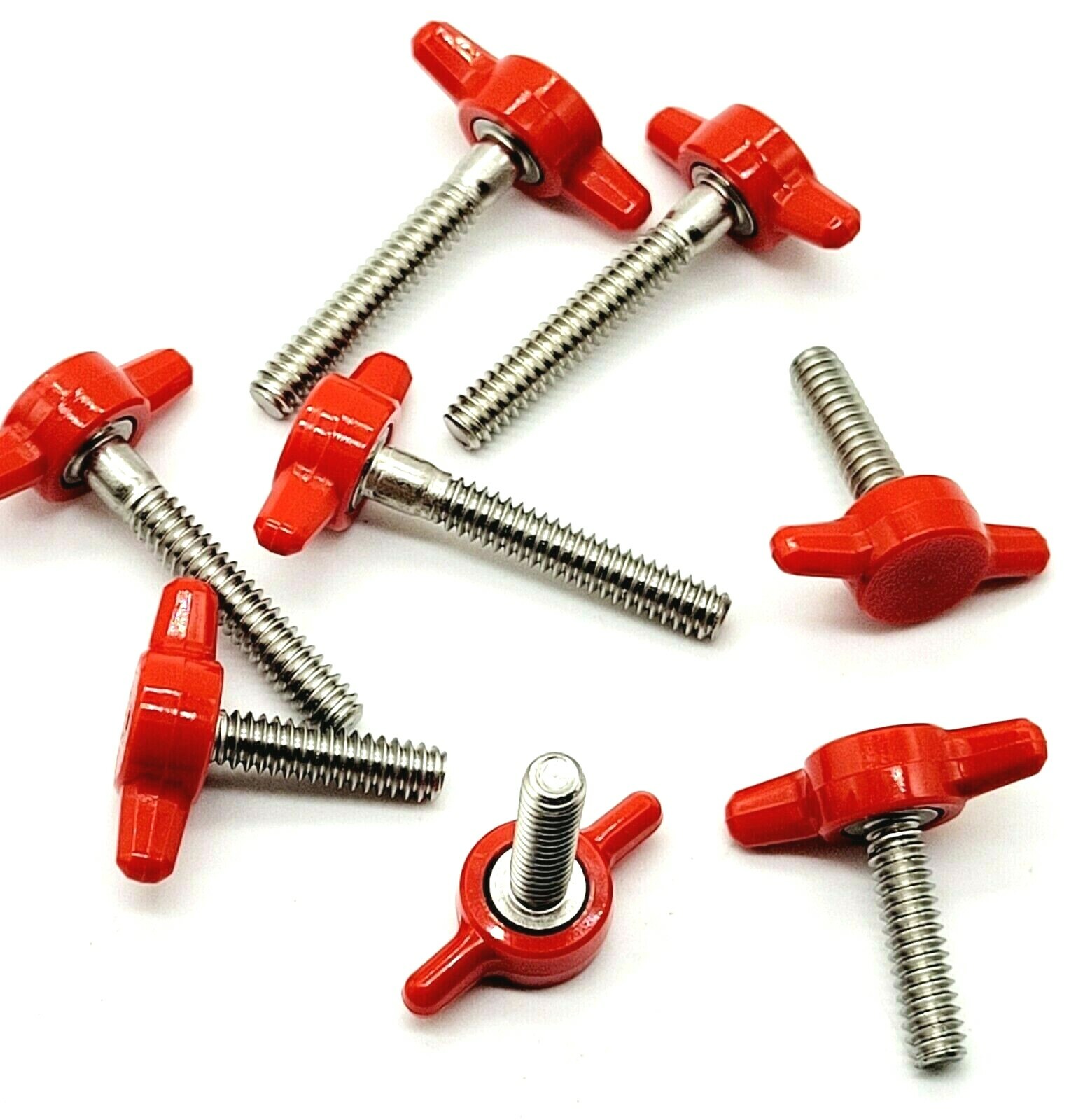 10-24 Thumb Screw T Bolts Red Butterfly Clamping Tee Wing Plastic Knob ...