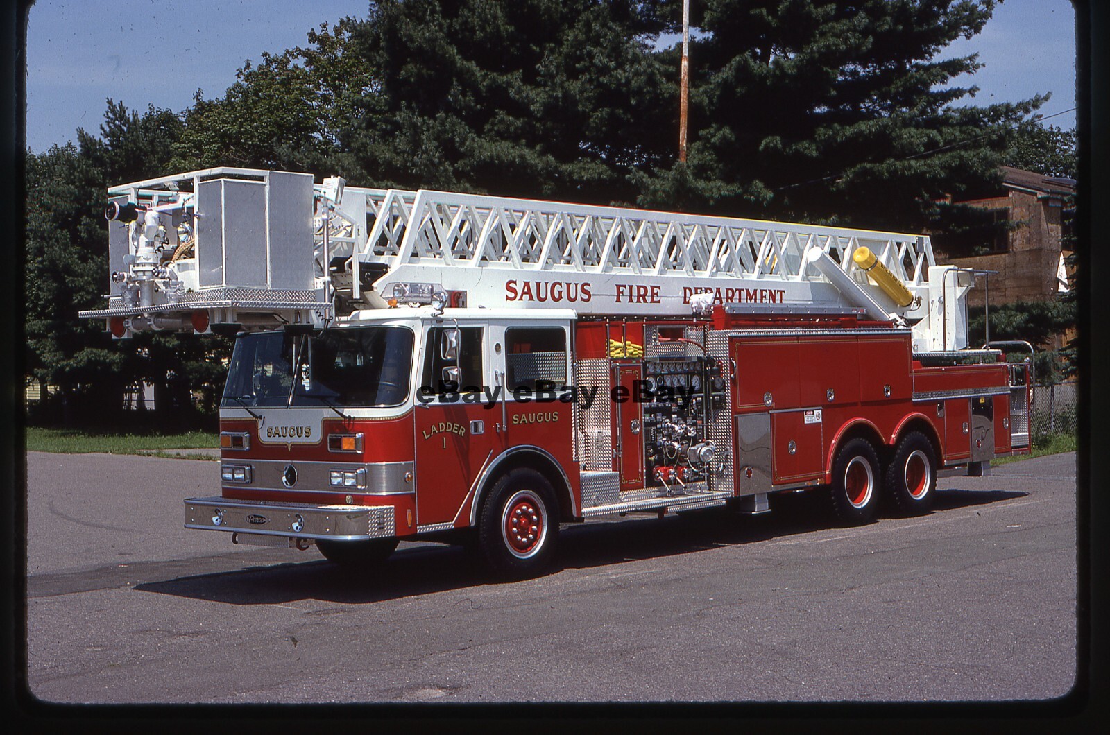 Saugus, MA Ladder 1 1988 Pierce Dash Fire Apparatus Slide | eBay