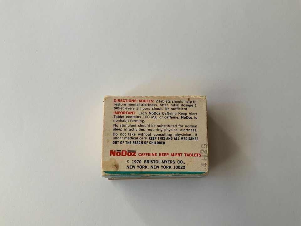 Vintage 1970's NoDoz Tablets Matchbox 15 Tablet Box Great Vintage ...
