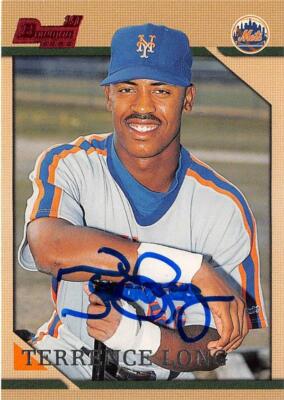 Terrence Long autographed Baseball Card (Mets) 1996 Bowman 1st Rookie ...