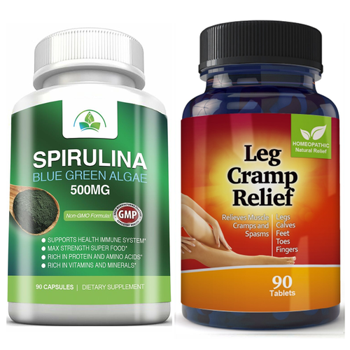 Legs Feet Cramps Muscle Spasms Relief & Spirulina Algae Immune Health ...