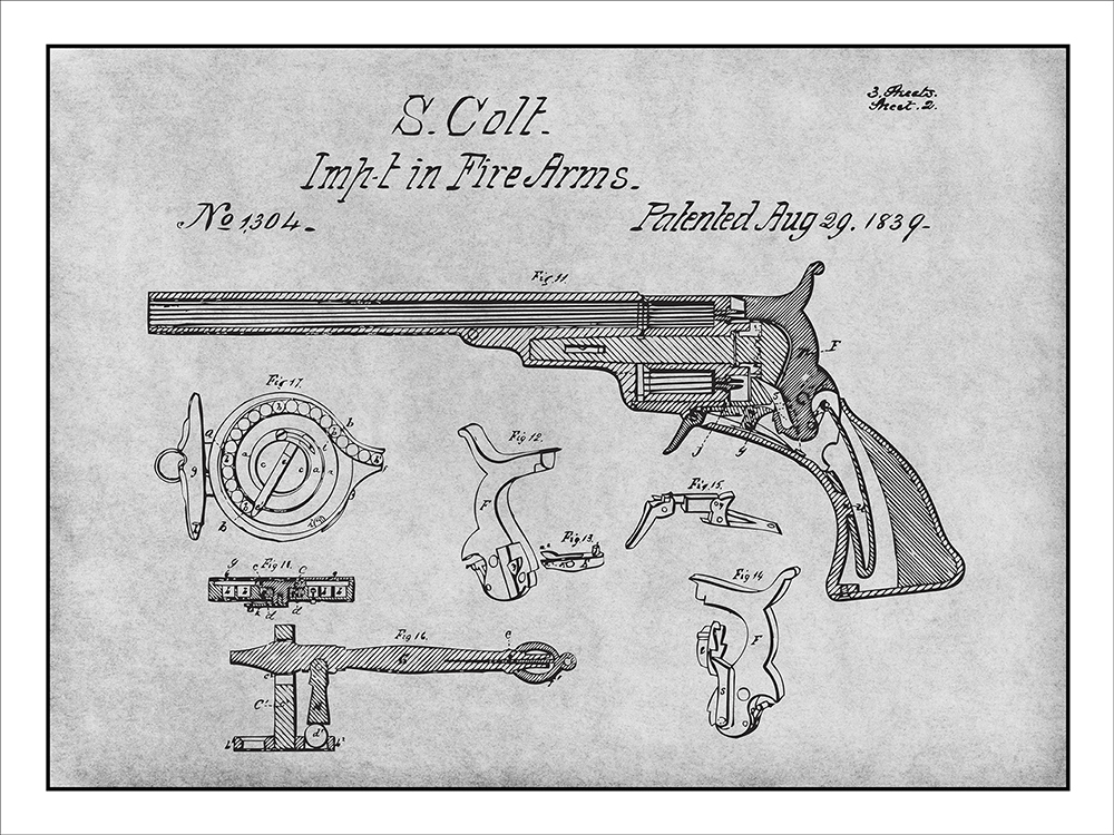 Colt Revolver Drawing