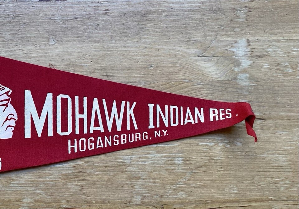 Vintage Mohawk Indian Reservation New York 17" Pennant w Native ...