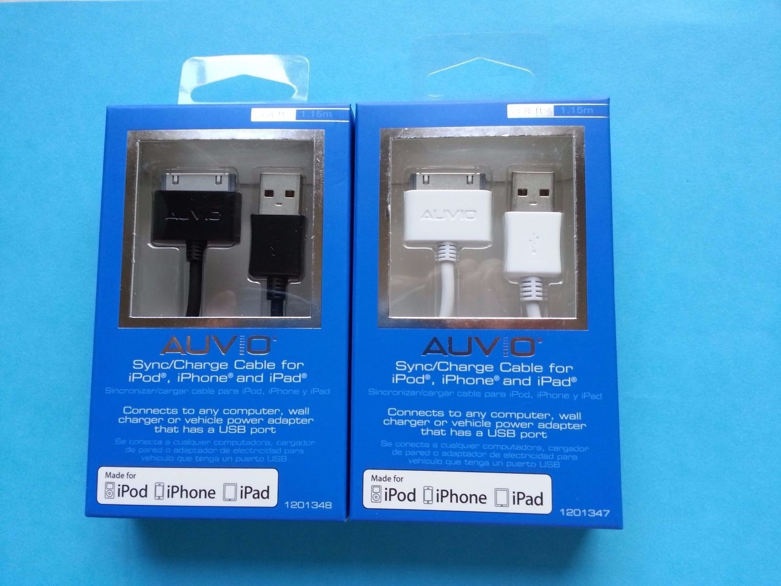 New Auvio 30-pin USB Sync/Charge Cable For iPod iPhone and iPad - 3.8 ...