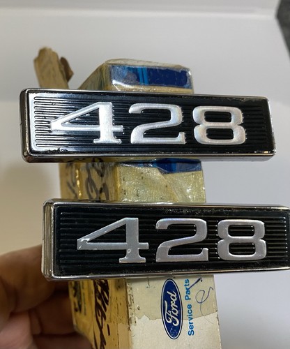 1969 1970 Mustang Torino Cougar Fairlane Hood Scoop 428 emblems NOS ...
