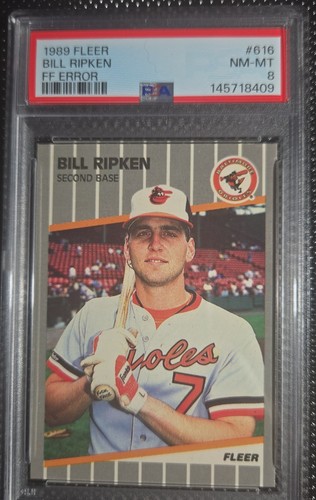Fleer 1989 Bill Ripken FF Error #616 PSA 8 Baltimore Orioles Baseball ...
