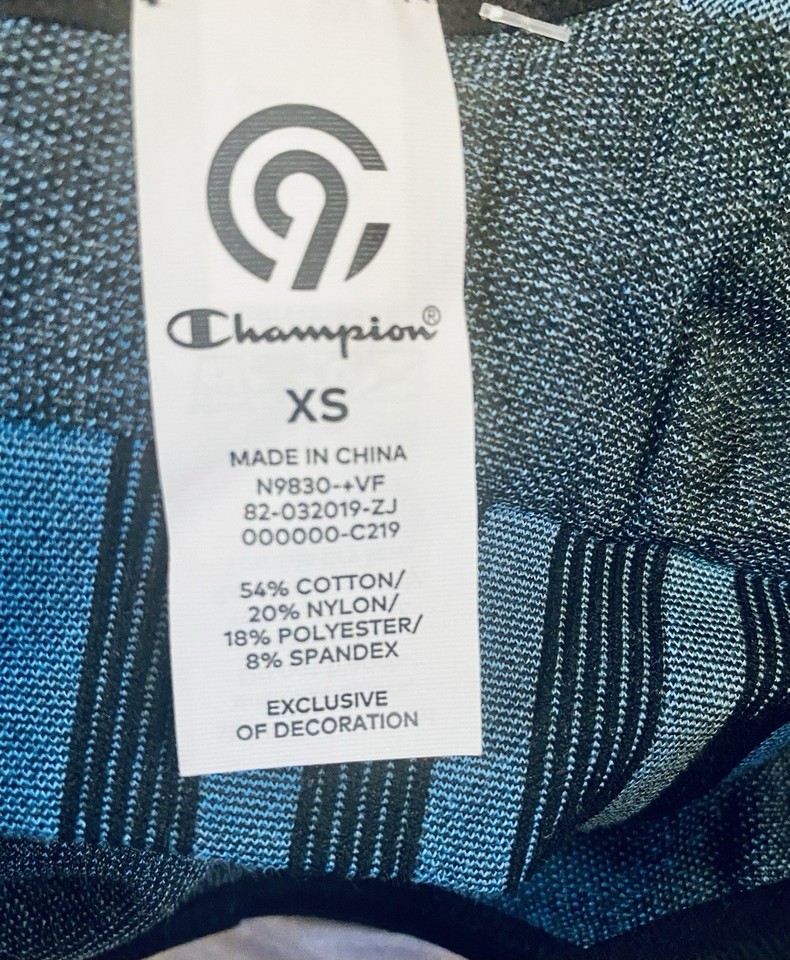 NWT C9 Champion Women's Seamless Rib-Knit Padded Strappy Sport Bra Blue ...