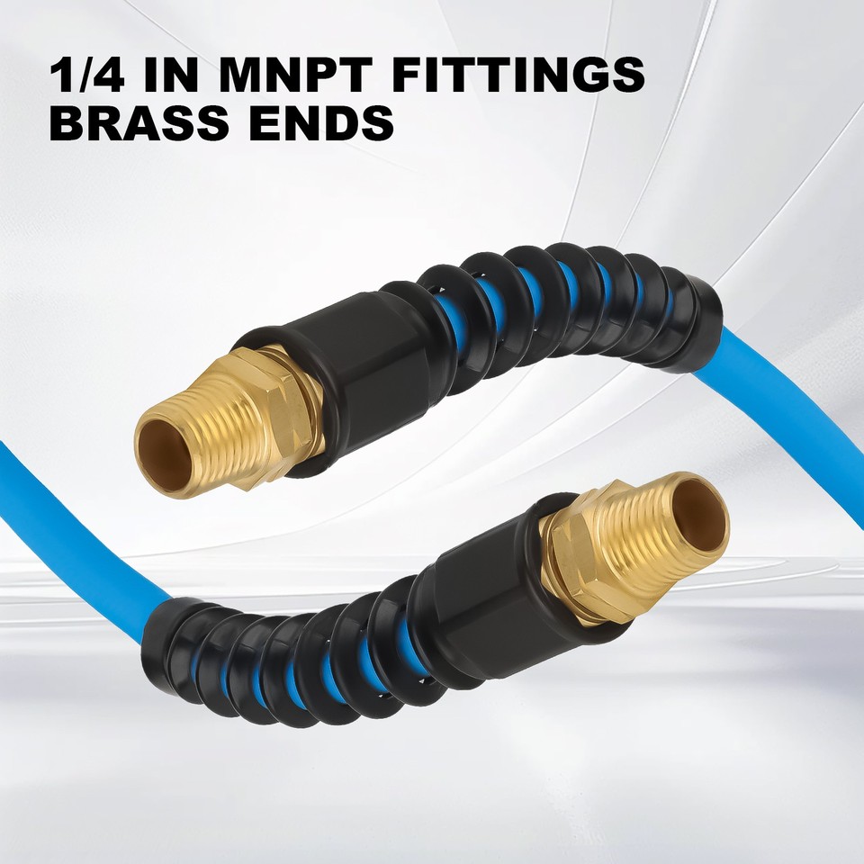 1/4 Inch Air Tool Hoses 50ft All-Weather Rubber Air Hose Lightweight ...