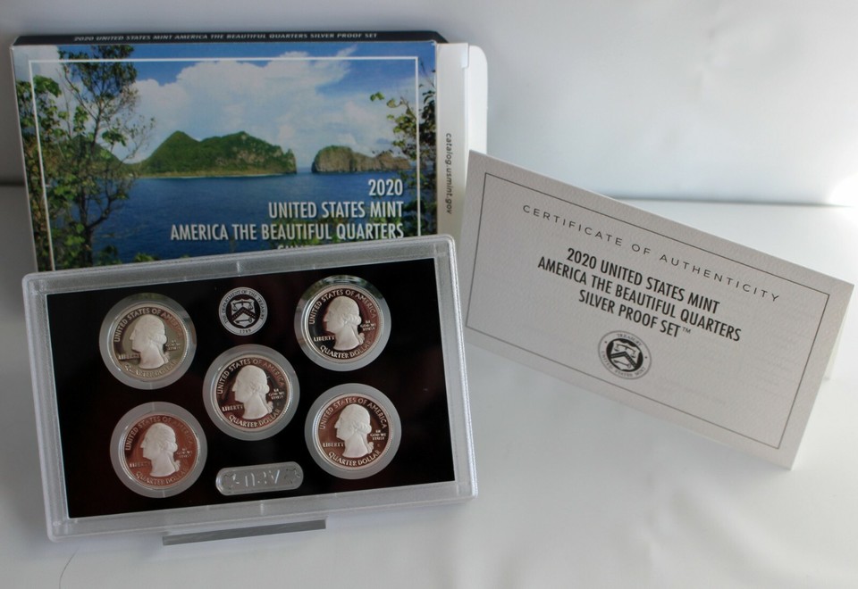 2020 S ATB Quarters Silver Proof America the Beautiful US Five 25c ...