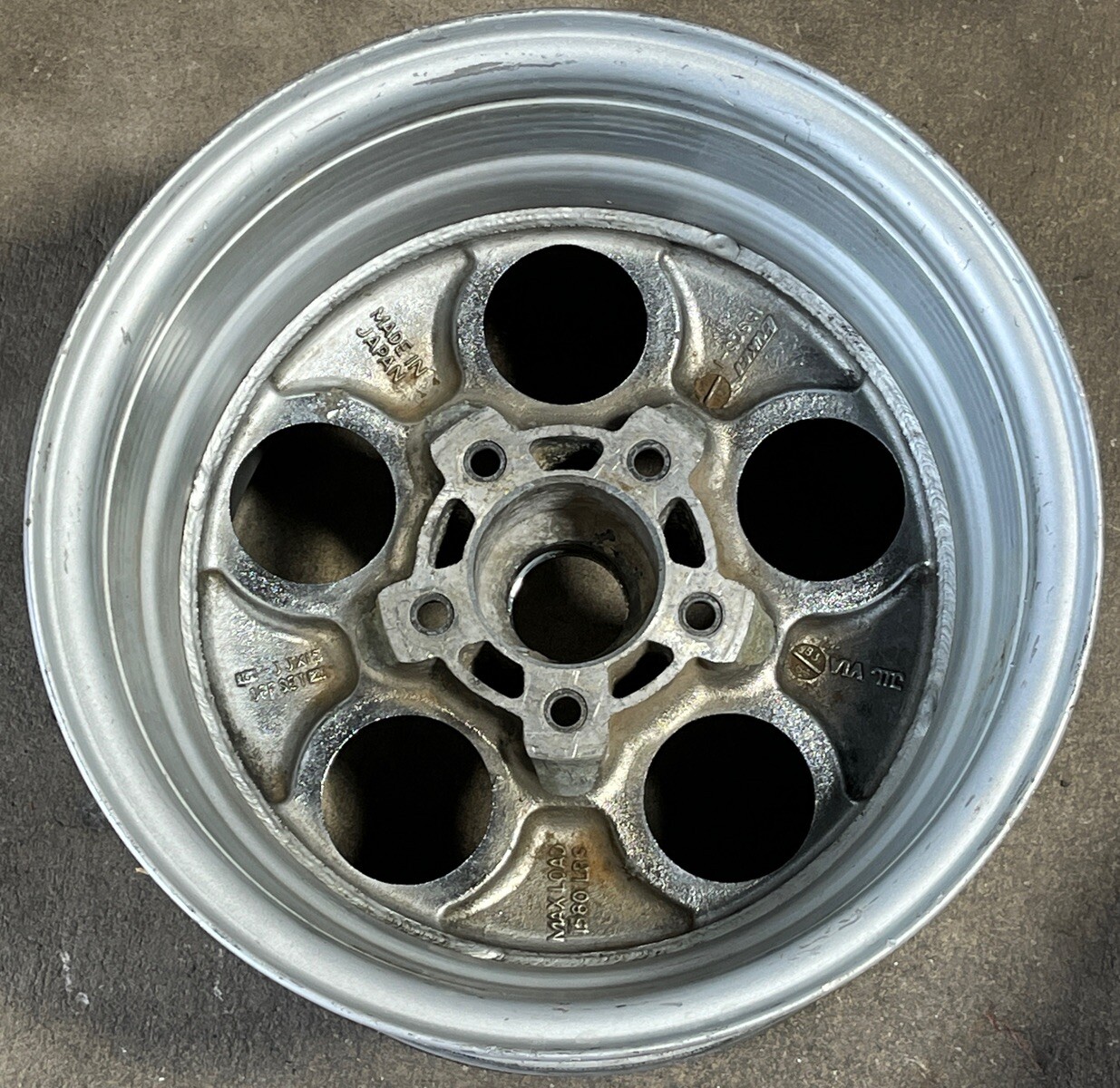 (2) Pair Rear Enkei 15x10 Wheels 5x4.75 Chevy Lug Pattern Deep Dish -29 ...