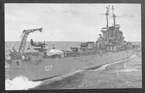 USS Huntington CL-107 postcard US Navy Light Cruiser warship | eBay