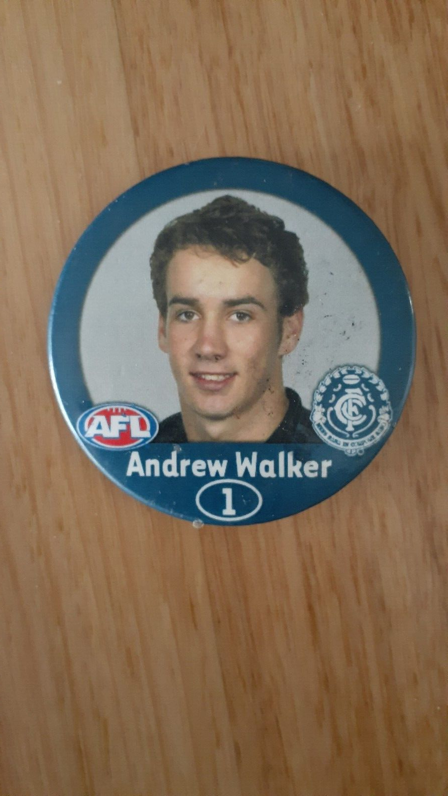 RARE afl vfl Carlton Football Badge Pin Andrew Walker | eBay