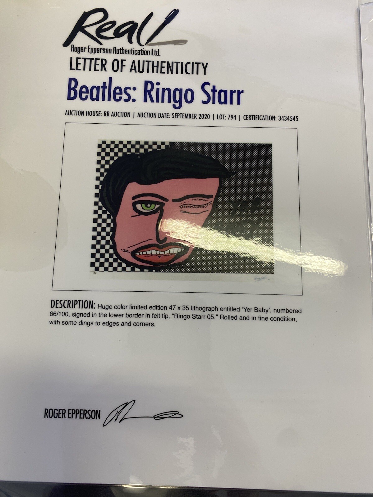 Ringo Starr "Yer Baby" Original Signed serigraph 2004 Edition of 100 No ...