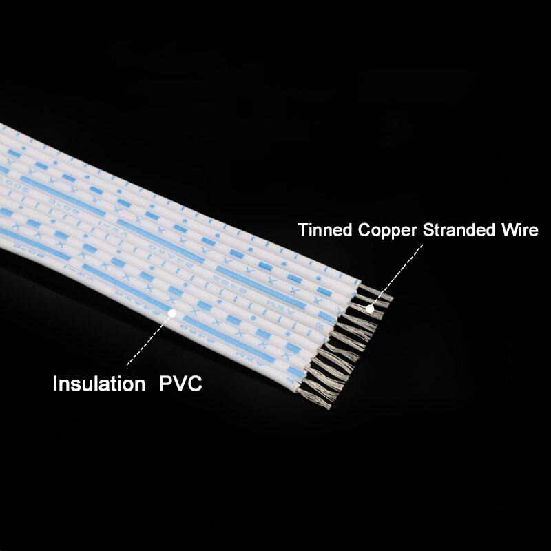6Pin - 12Pin Flexible Flat Ribbon Cable Wire 24AWG UL2468 Tinned Copper ...