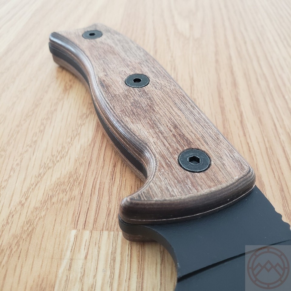 Ontario RAT-7 Adventurer Fixed Knife 7.25" Carbon Steel Full Blade Wood ...