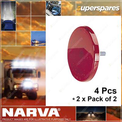 Narva Red Retro Reflectors 65mm Diameter with Fixing Bolt 2 x Pack of 2 ...