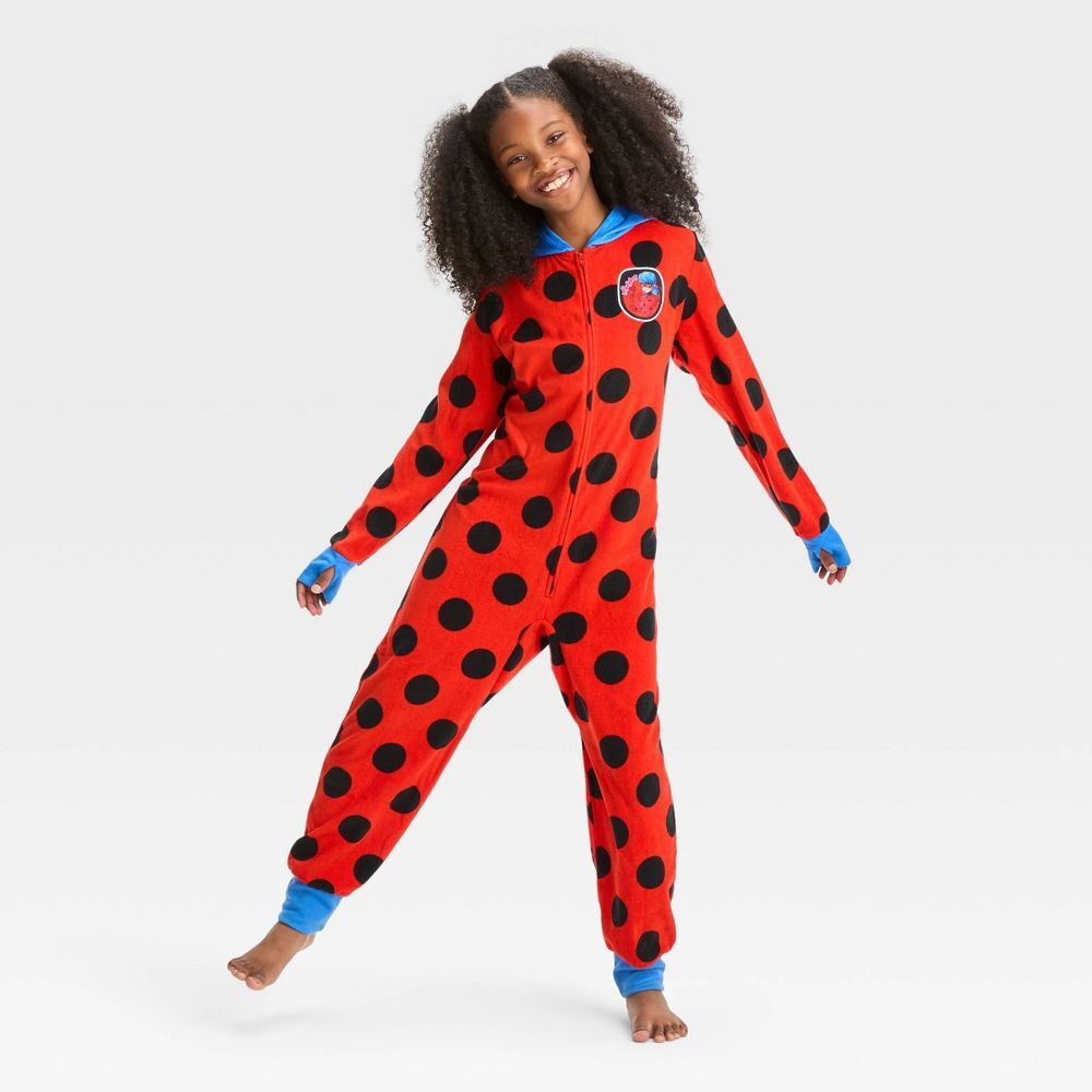 Miraculous Ladybug One Piece Pajamas Union Suit Costume 4 6 6X 8 10 12 ...
