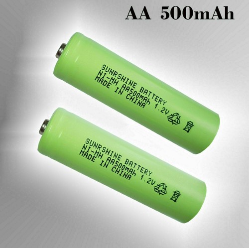 2 x Battery Ni-MH AA 500mAh 1.2V for SOLAR Lights Mignon Batteries LR06 ...