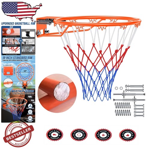 Robust 18" Basketball Replacement Rim - Indoor/Outdoor Mounting Kit ...