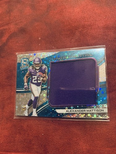 Alexander Mattison 2019 Spectra Monumental Blue Rookie Patch Vikings 10 ...