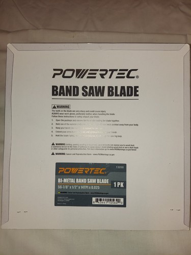 POWERTEC Bi-Metal Band Saw Blade 56-7/8"x 1/2" 14TPI for Benchtop ...