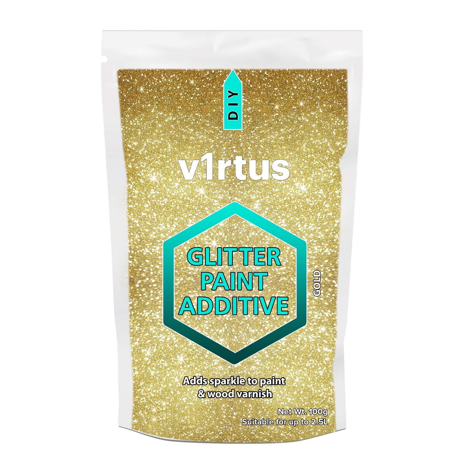 v1rtus Glitter Paint Wall Additive 100g for Emulsion Ceilings Bedroom ...