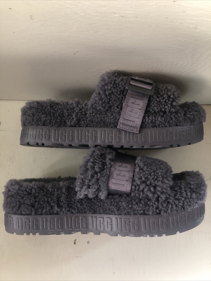UGG Women's Fluffita Shade Fur Platform Slippers | eBay
