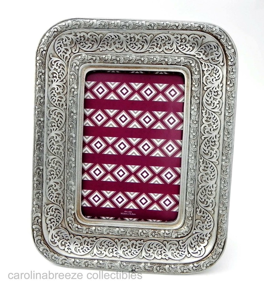 Photo Frame Rounded Corner Rectangle With Ornate Embossed Scrollwork ...