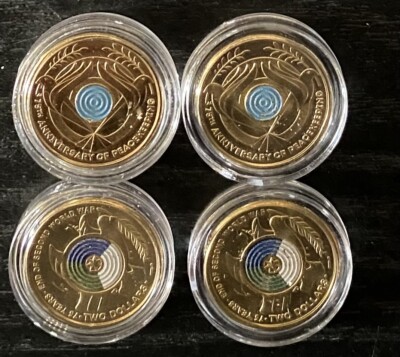 2 X 2022 $2 Coin 75th Anniversary of Peace Keeping and 2 X 2020 End of ...