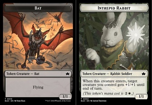Bat (0010) // Intrepid Rabbit (0002) Double-Sided Token - Foil x1 - Bloomburrow | eBay